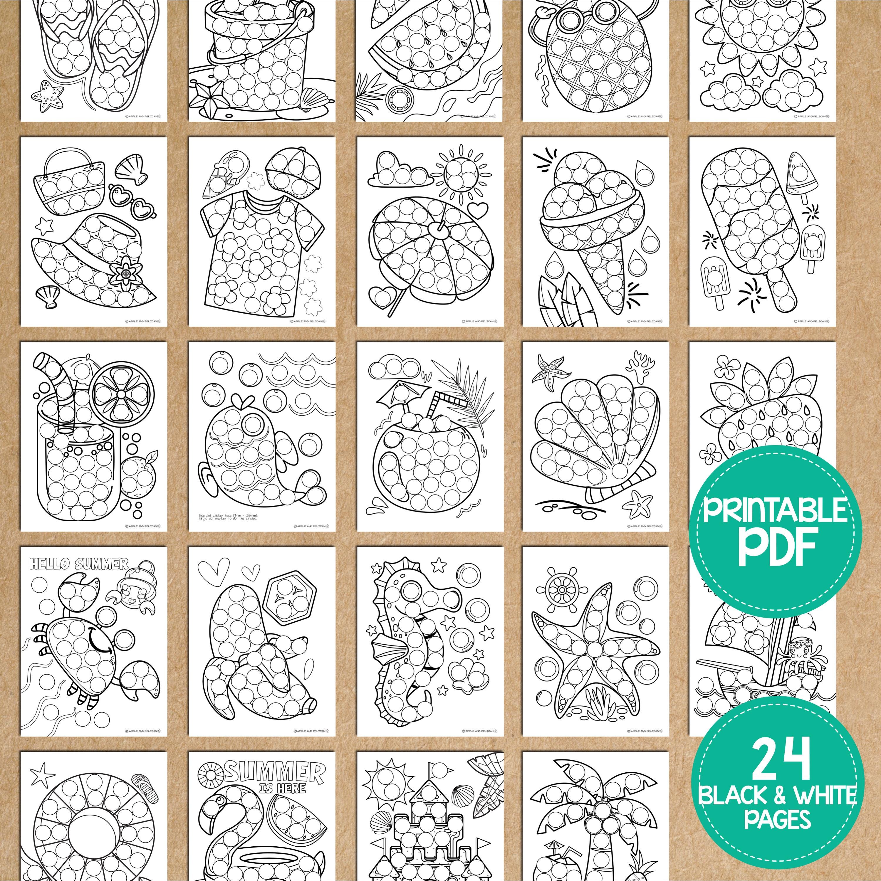 Summer Do a Dot Marker Coloring Pages for Kids, Do A Dot Activity ...
