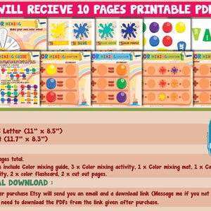 Color Mixing Activity for Toddler, Printable Primary and Secondary ...