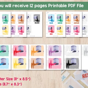 Color Flash Cards Printable Toddler Flashcards, Color Tracing Cards ...