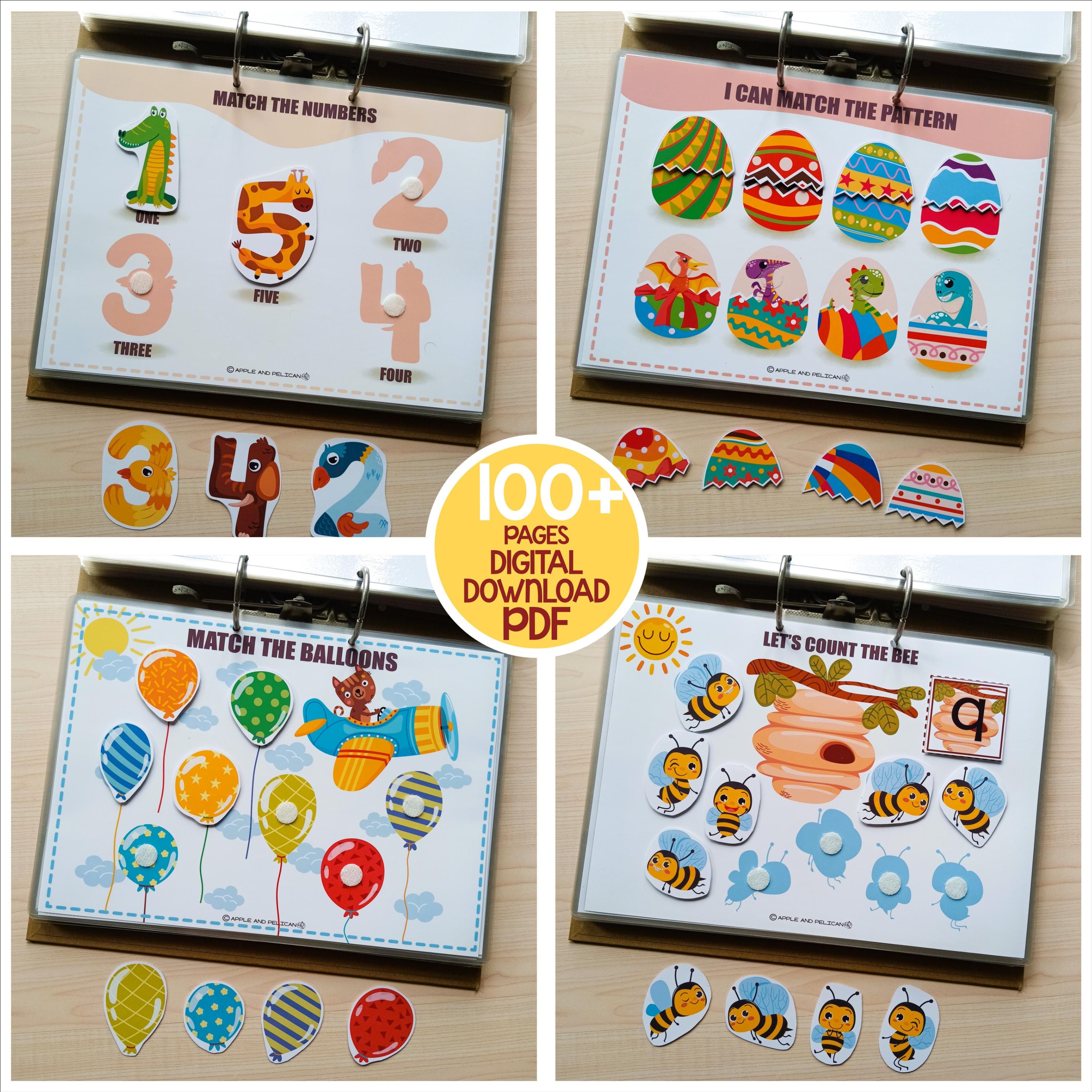 Toddler Busy Book, Toddler Learning Binder, Printable Quiet Book for ...