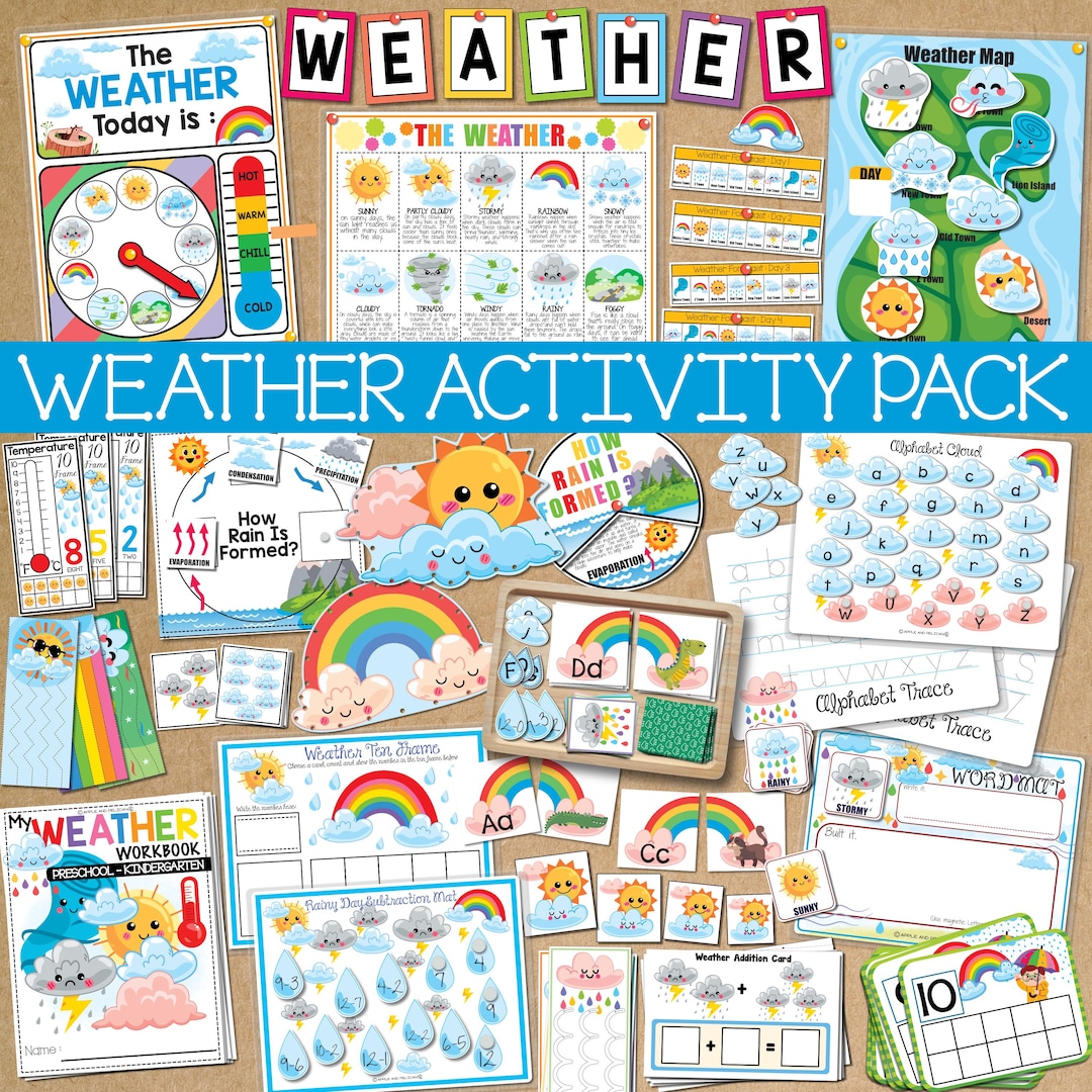 Weather Preschool Activity Pack Printable, Weather Homeschool Learning ...