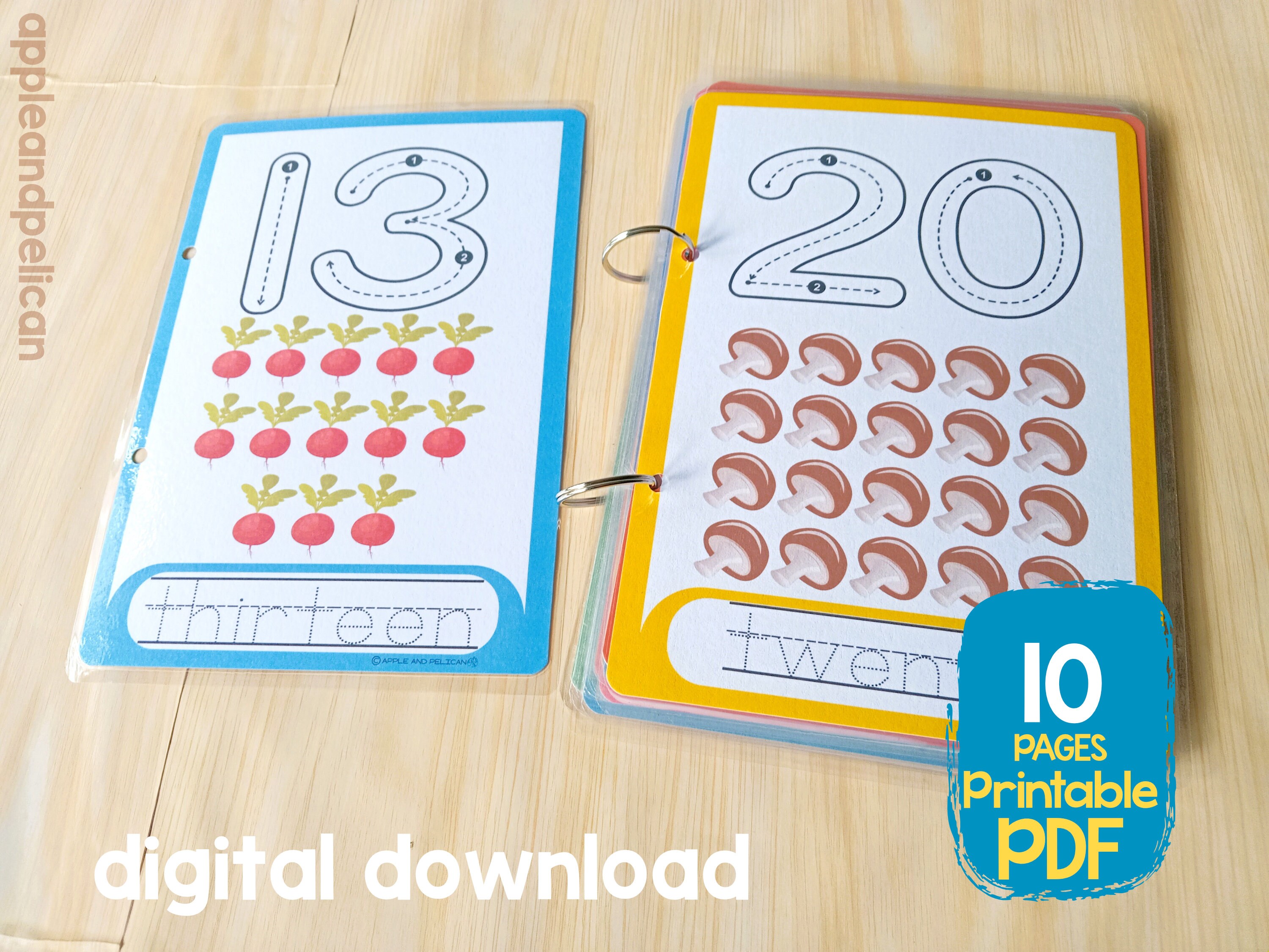 Preschool Number Flashcards, Number Play Dough Mats, Number 1-20 ...