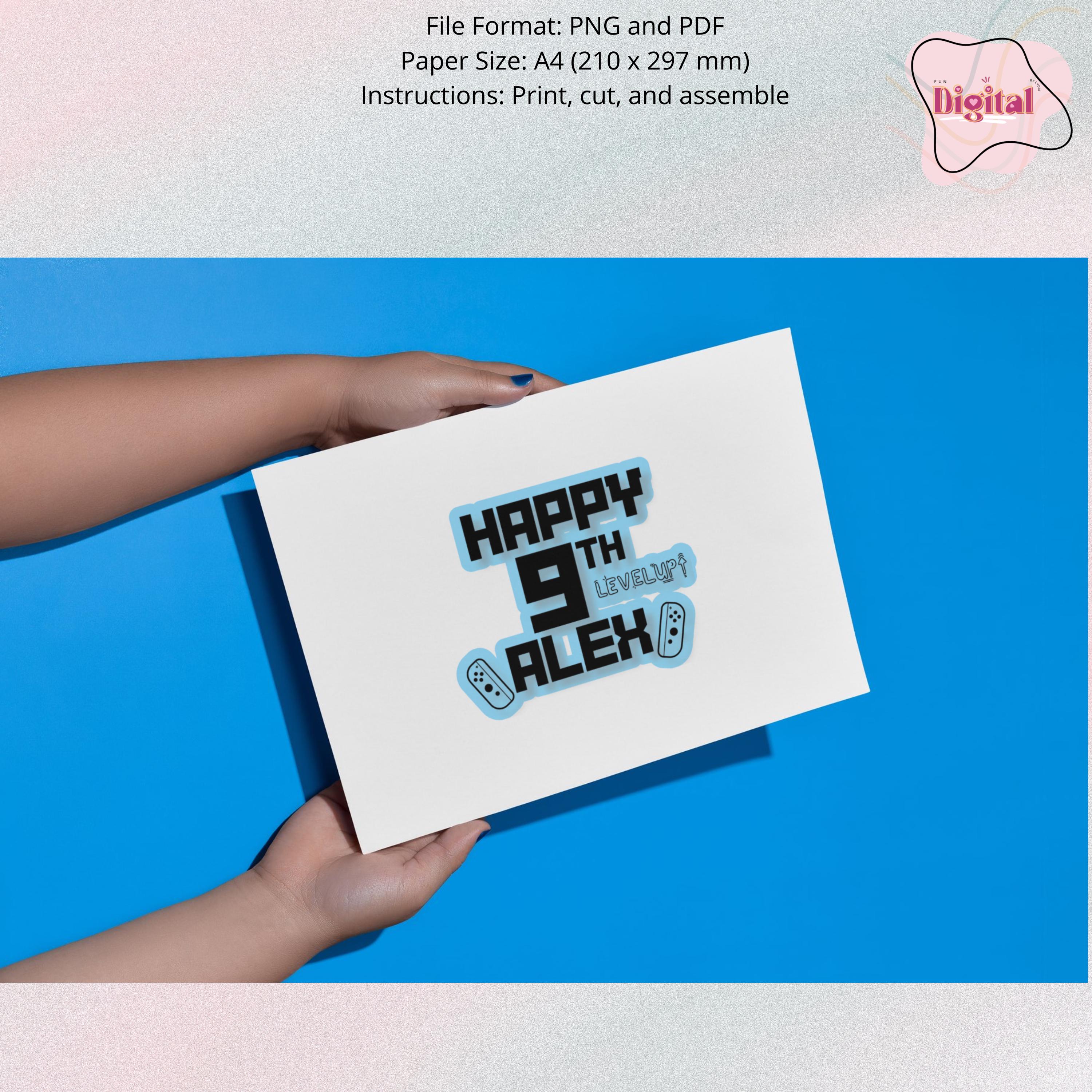 Nintendo Cake Topper | Custom Name, Age and Color | Printable Digital ...