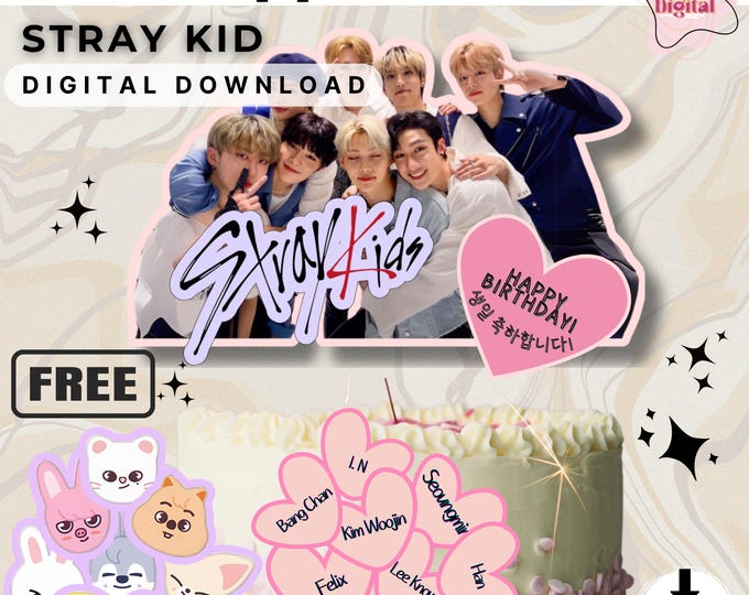 Stray Kids Cake Topper, Printable Straykids Centerpiece, Skz Party ...