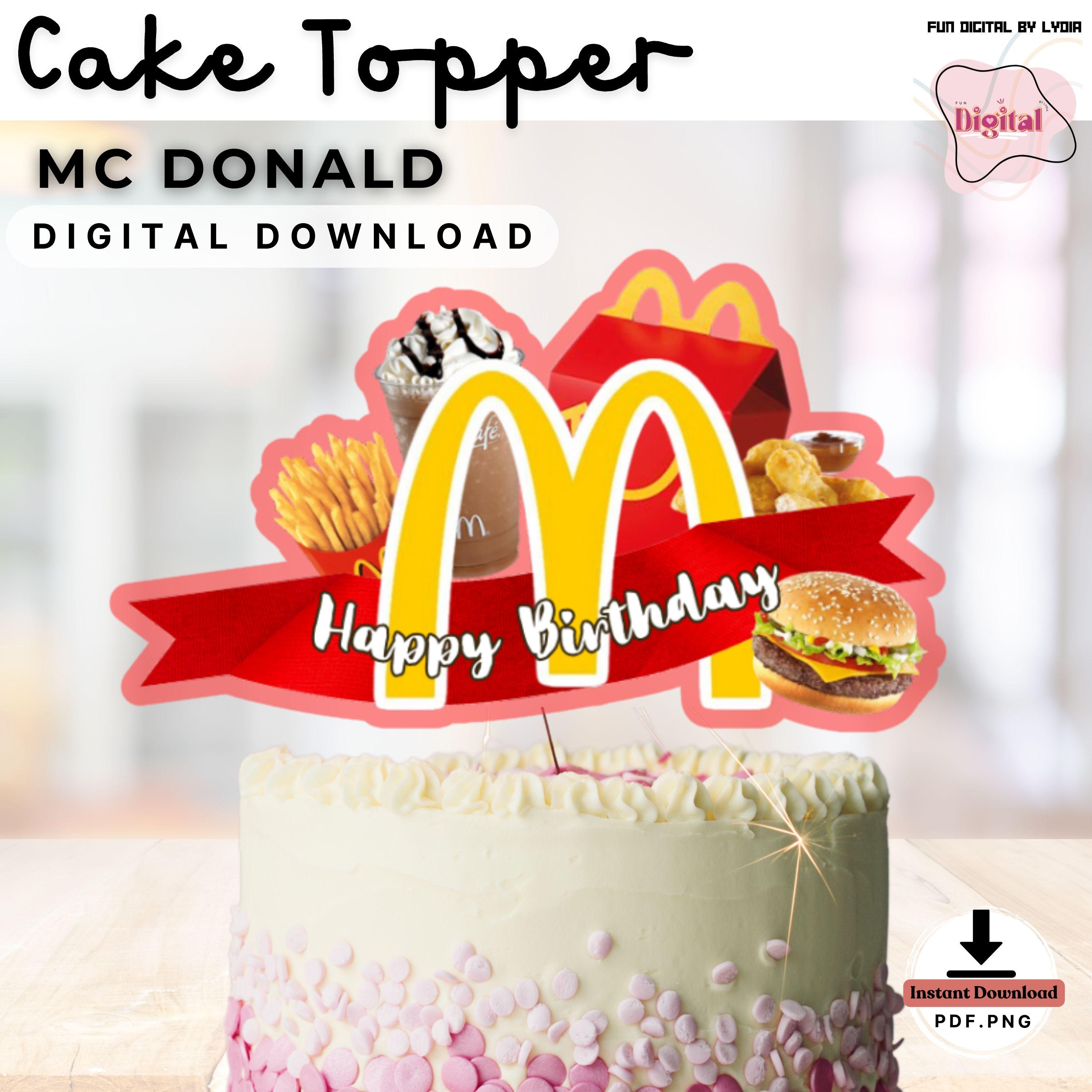Mcdonald Cake Topper | Instant Download PNG and PDF File - Etsy