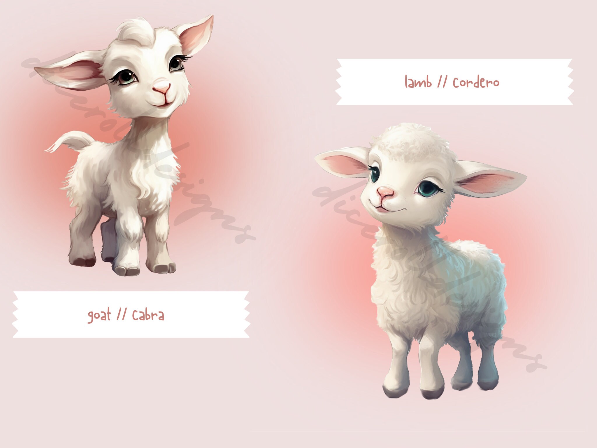 Adorable Animals Farm Friends Clipart Pack Transparent PNG - Etsy