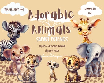 Adorable Animals Farm Friends Clipart Pack Transparent PNG - Etsy