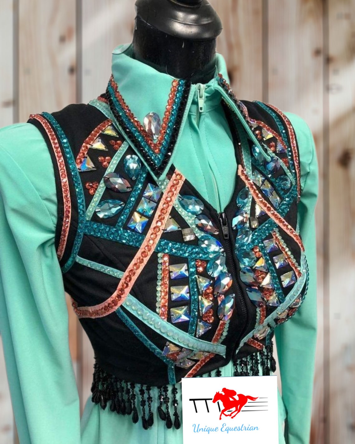 Torquoise,green Rust and Black 3 Peices Bolero Set With Matching Shirt ...