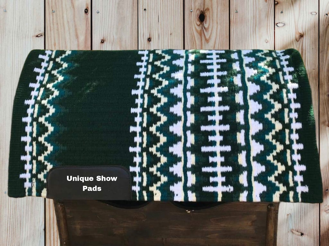 Western Show Blanket,showpads Dark Green and White Colour - Etsy