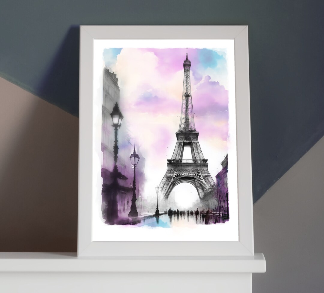 PARIS, EIFFEL TOWER, France, Sketch, Ink Wash, Water Color, Pastels ...