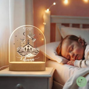 Personalized Baptism Night Light: Custom LED Nursery Decor - Etsy