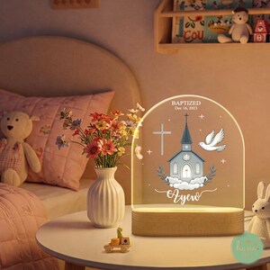Personalized Baptism Night Light: Custom LED Nursery Decor - Etsy