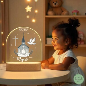 Personalized Baptism Night Light: Custom LED Nursery Decor - Etsy