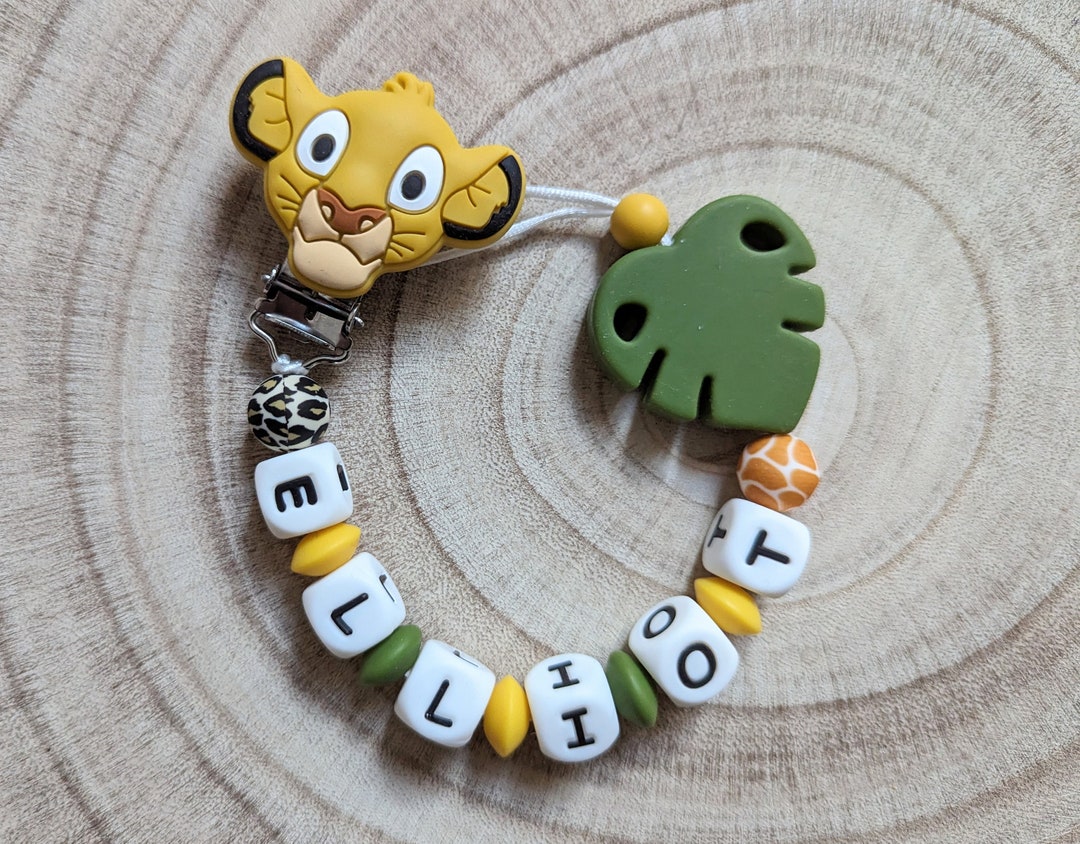 Pacifier Clip Lion King Style Yellow Mouatrde Green - Etsy