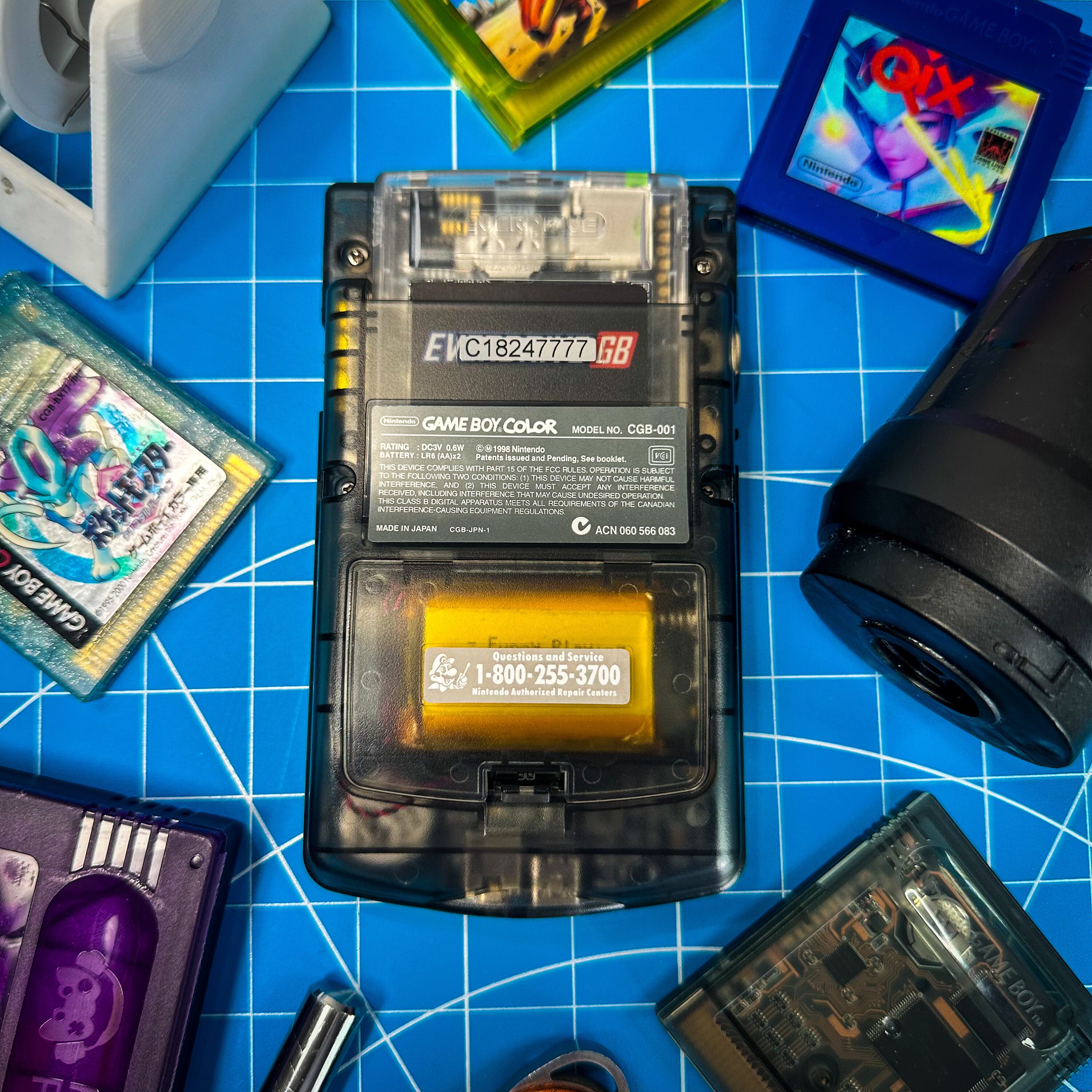 Gameboy Color Funnyplaying FPGA Smoke Clear Shell Black Pcb Gold ...