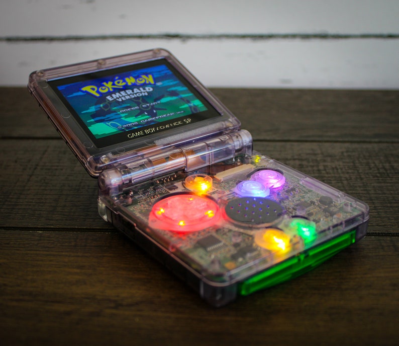 Gameboy Advance SP laminado IPS Botones LED Atomic Purple - Etsy México