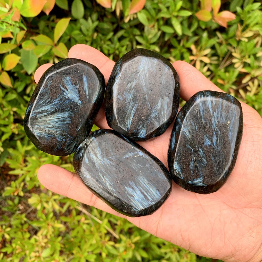 Blue Astrophyllite Palm Stone - Exquisite Polished Crystal for ...