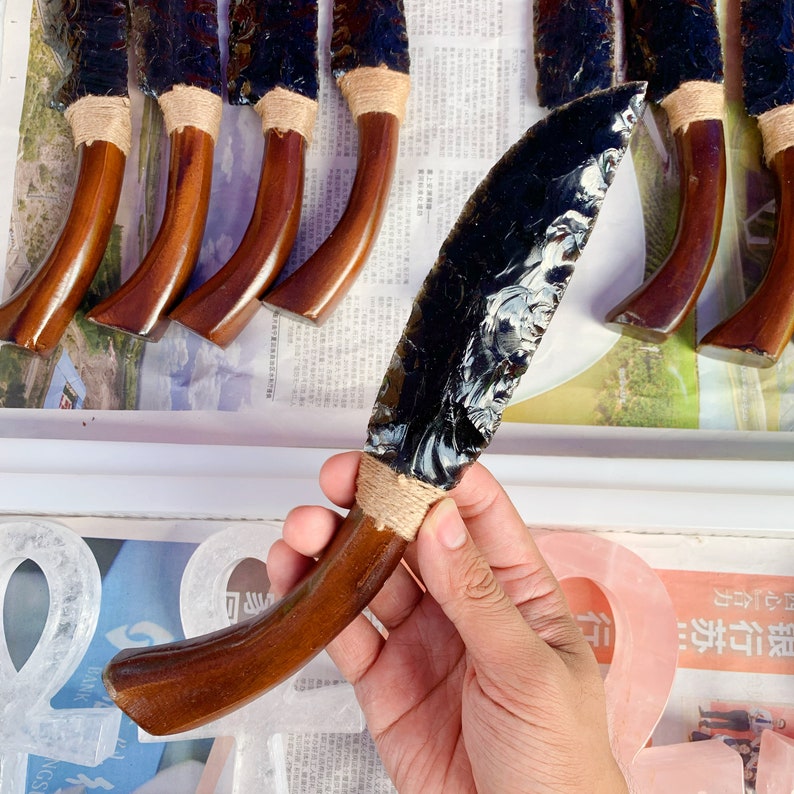 Handmade Obsidian Knife Crystal Carve,quartz Sword Carve,meditation ...