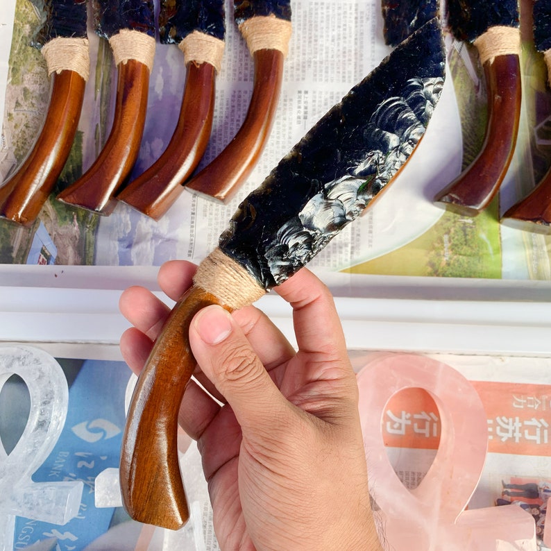 Handmade Obsidian Knife Crystal Carve,quartz Sword Carve,meditation ...