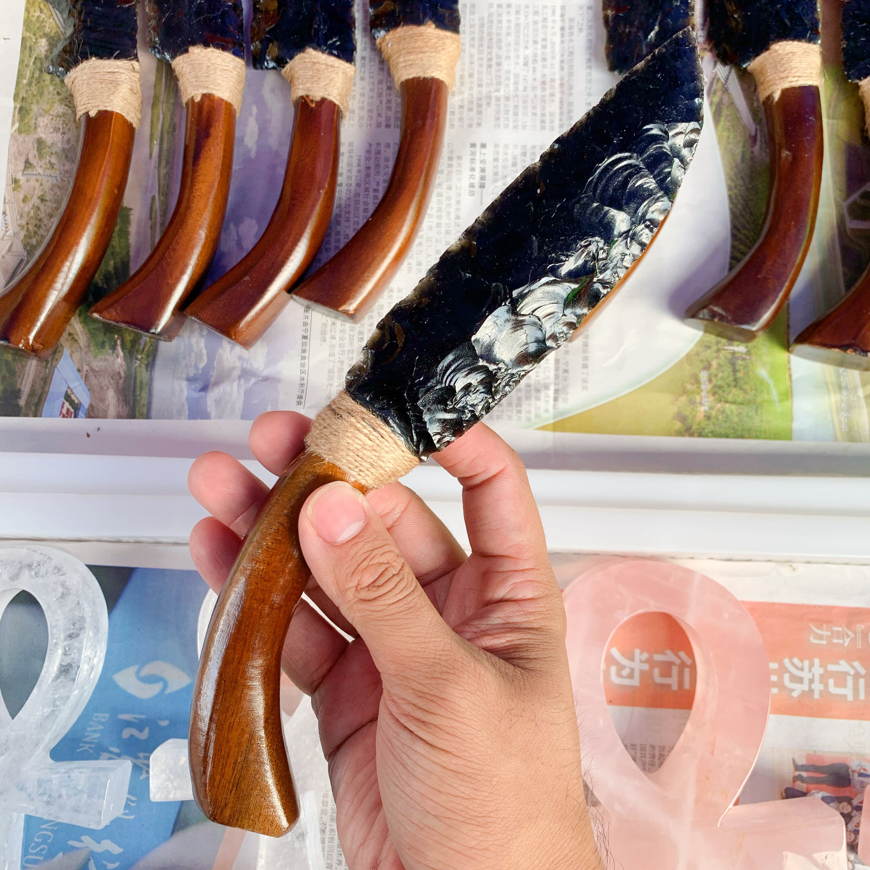 Handmade Obsidian Knife Crystal Carve,quartz Sword Carve,meditation ...