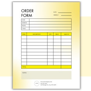Order Form Template Editable, Order Form Template, Business Invoice ...