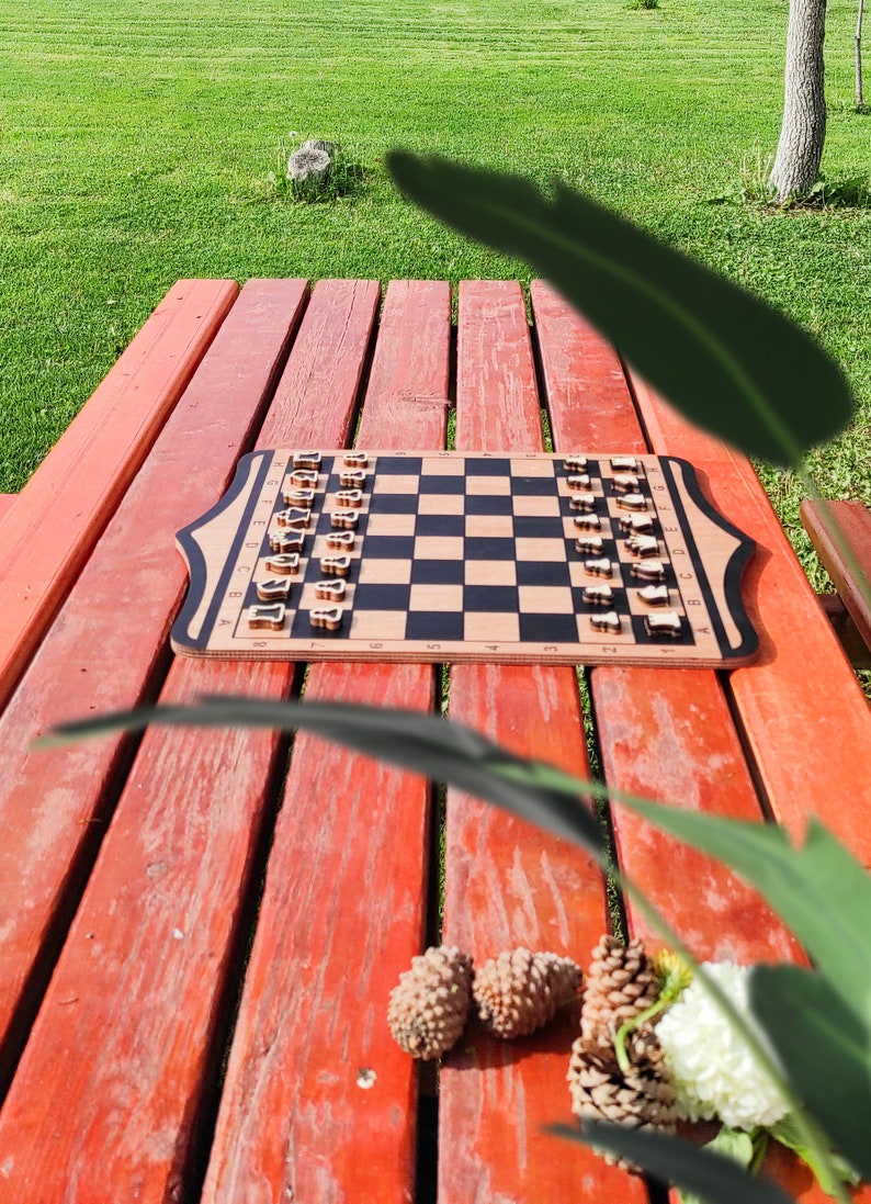 Customizable Unique Wooden Chess Set Great Design 3648 Size A Different Product For Home
