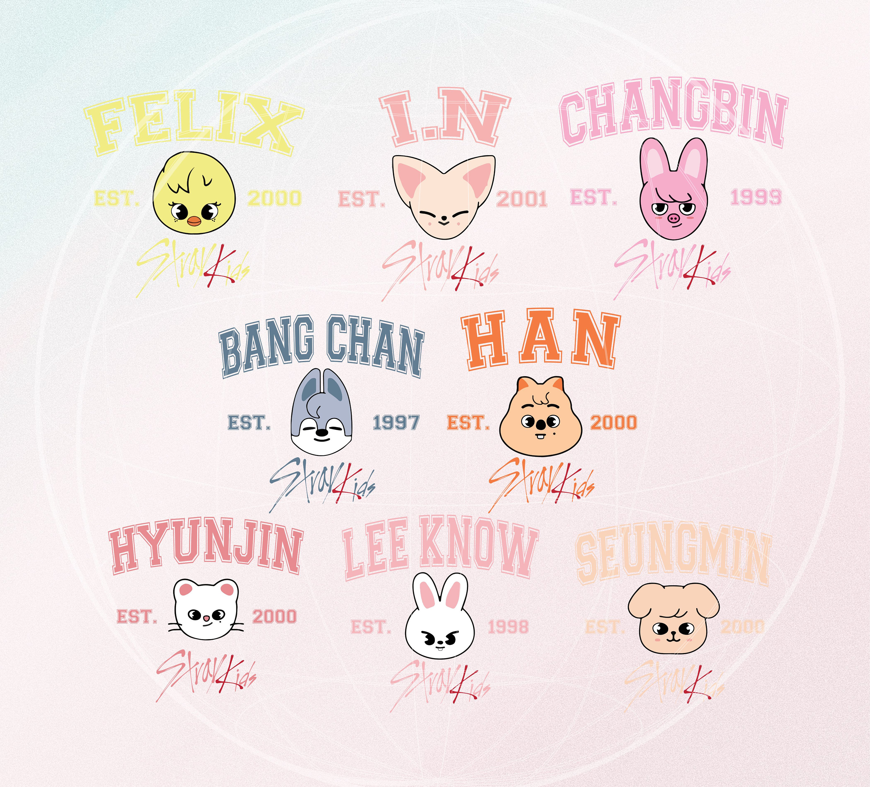 Stray Kids SKZOO Personajes PNG Bang Chan Lee Know - Etsy España