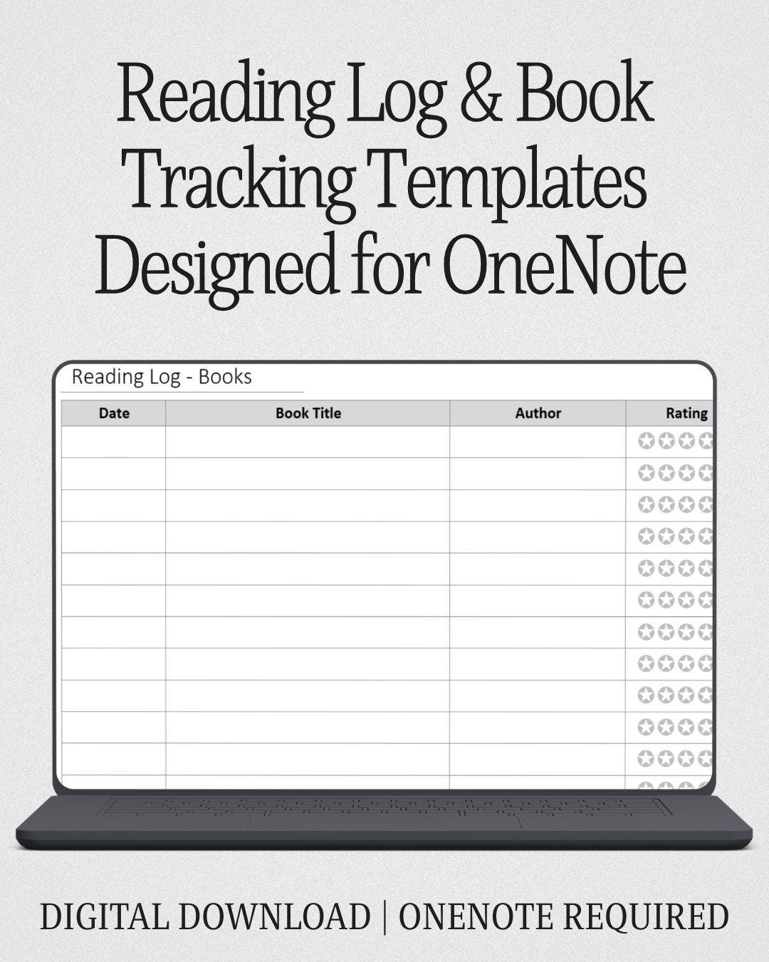 Reading Log & Book Tracking Templates | Onenote Reading Planner ...