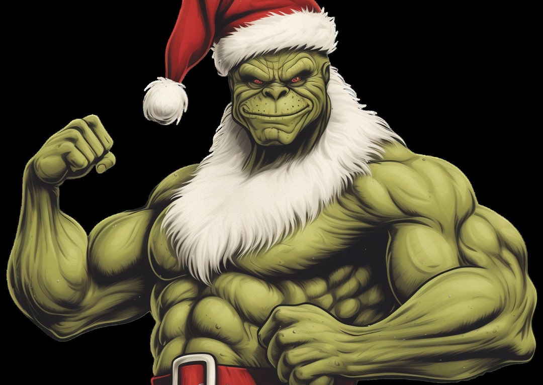 Buff Muscular Grinch Extravaganza PNG Illustrations Christmas - Etsy ...
