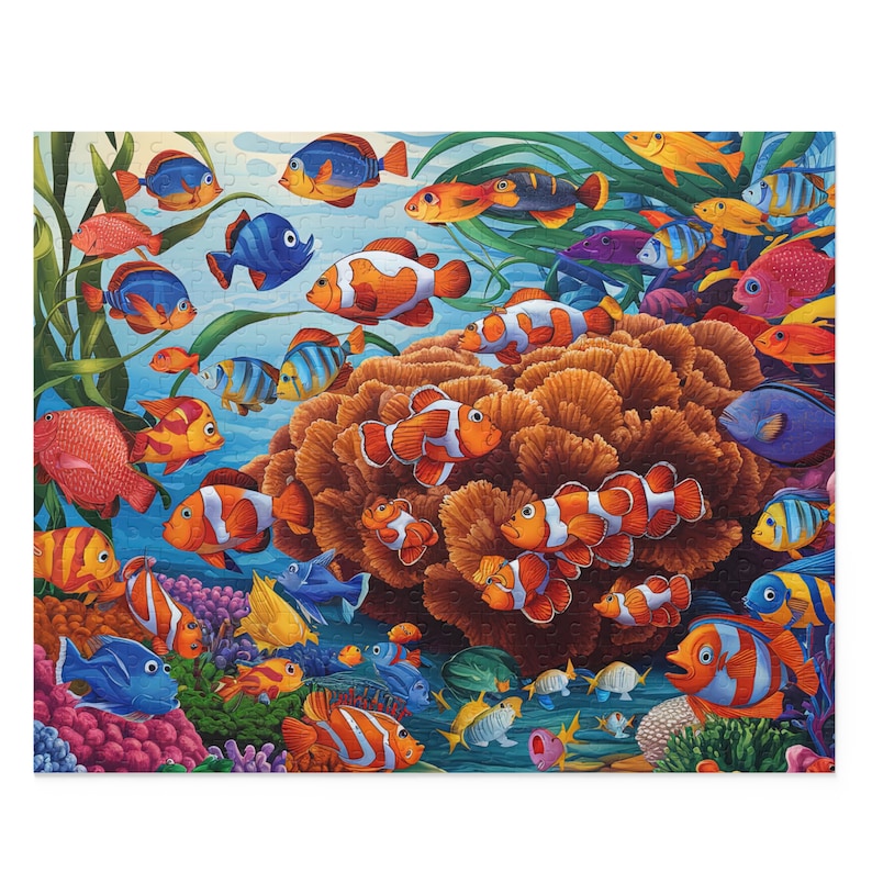 Colorful Tropical Fish Jigsaw Puzzle 120, 252, 500 Pieces Coral Reef ...