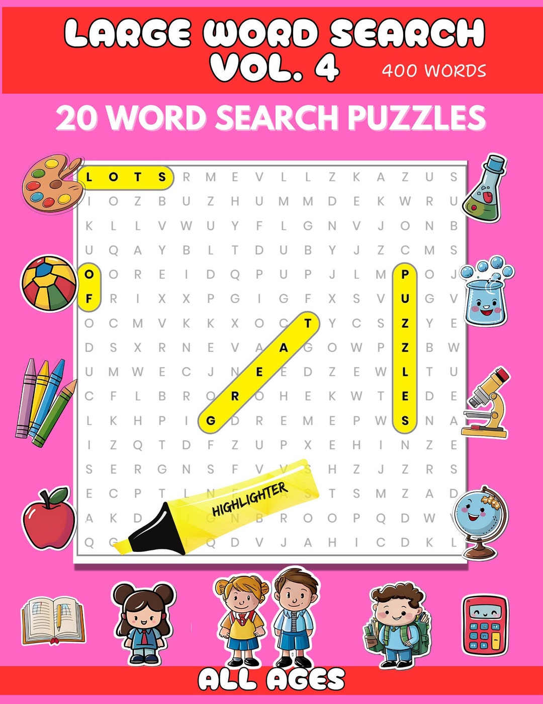 20 Large Word Search Puzzle Pages Vol. 4 Word Search Puzzles 400 Words ...