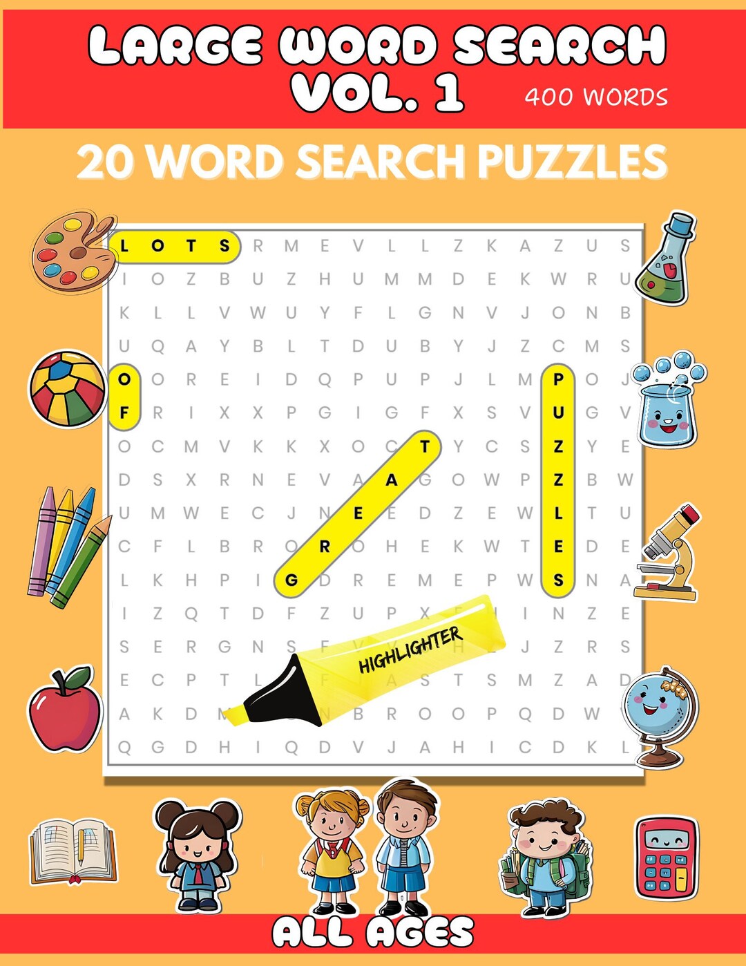 20 Large Word Search Puzzle Pages Vol. 1 Word Search Puzzles 400 Words ...