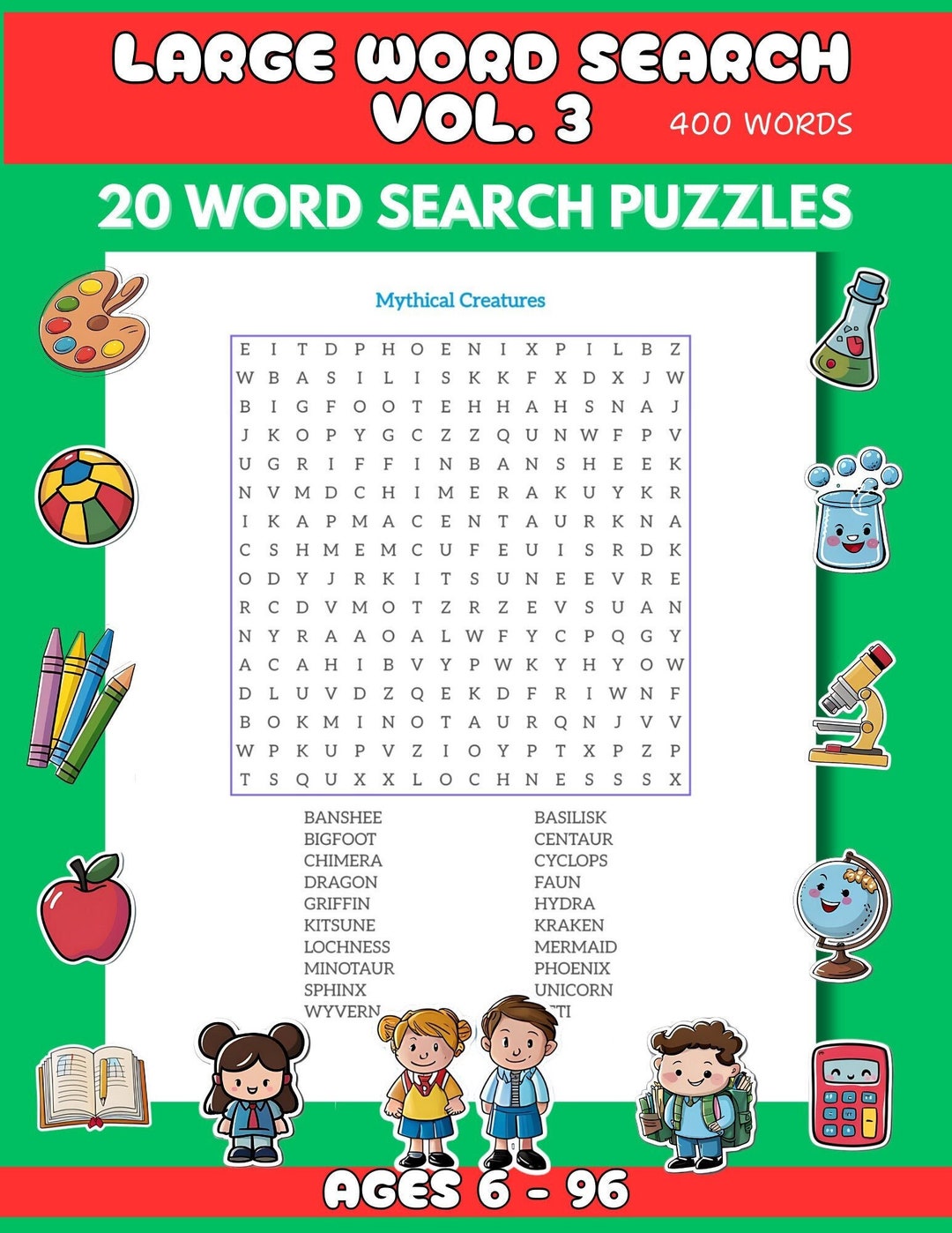 20 Large Word Search Puzzle Pages Vol. 3 Word Search Puzzles 400 Words ...
