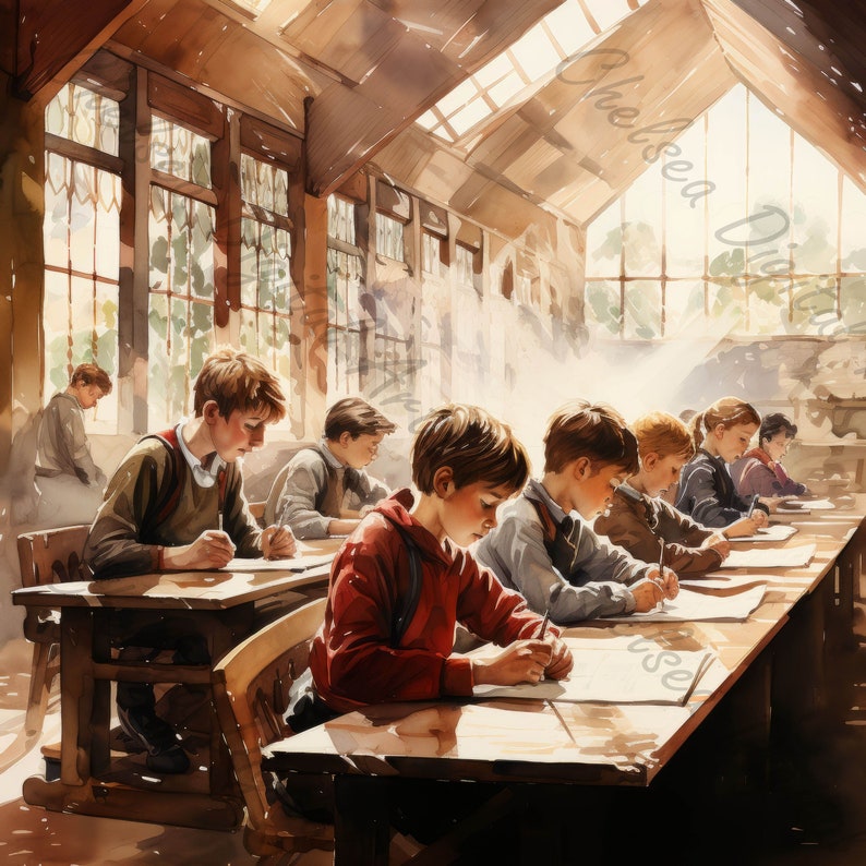 20 Delightful Watercolor Victorian School Days Clip Art – Teachers ...