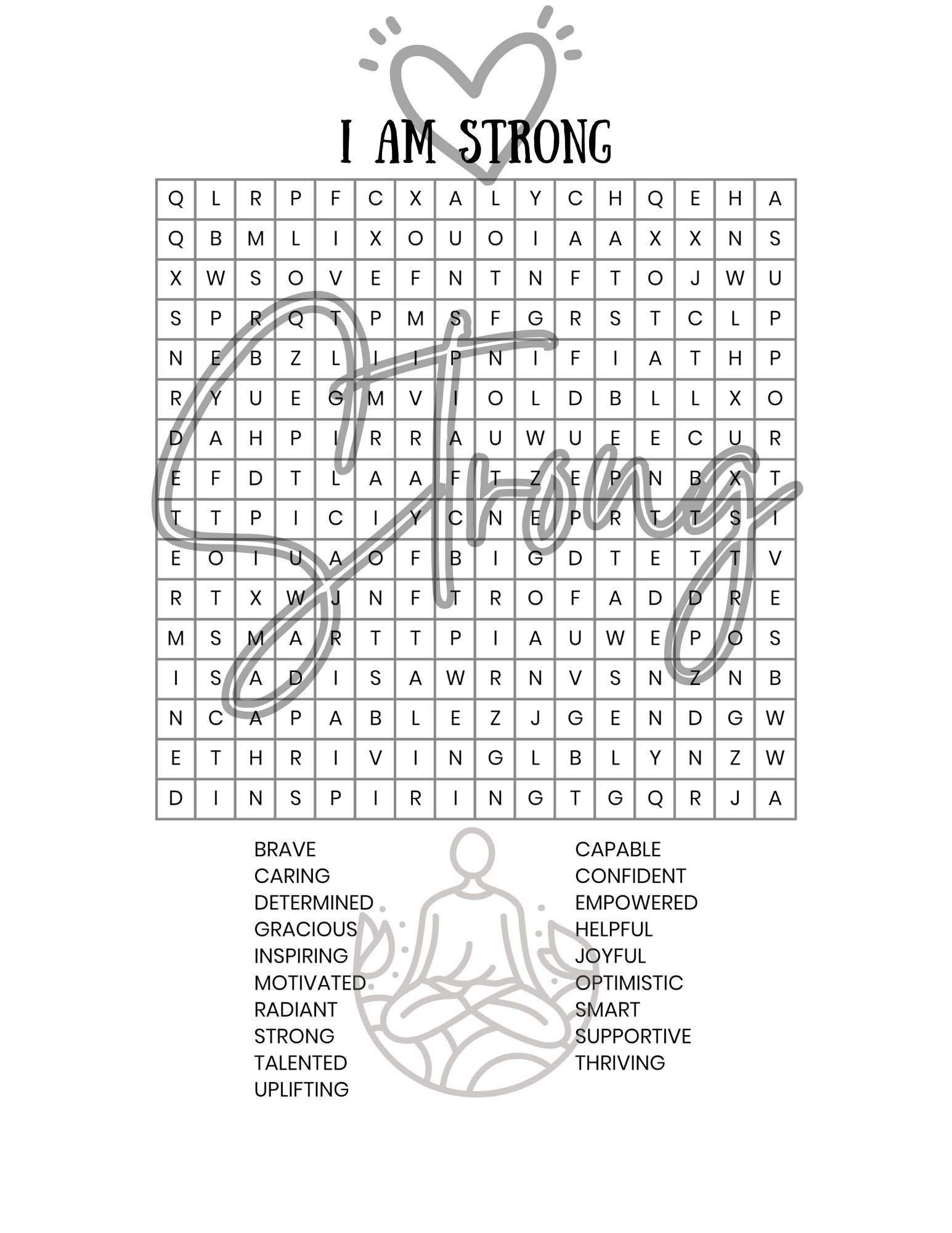 I AM Affirmations Word Search Puzzles Motivational Uplifting Instant ...