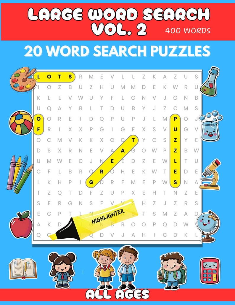 20 Large Word Search Puzzle Pages Vol. 2 Word Search Puzzles 400 Words ...