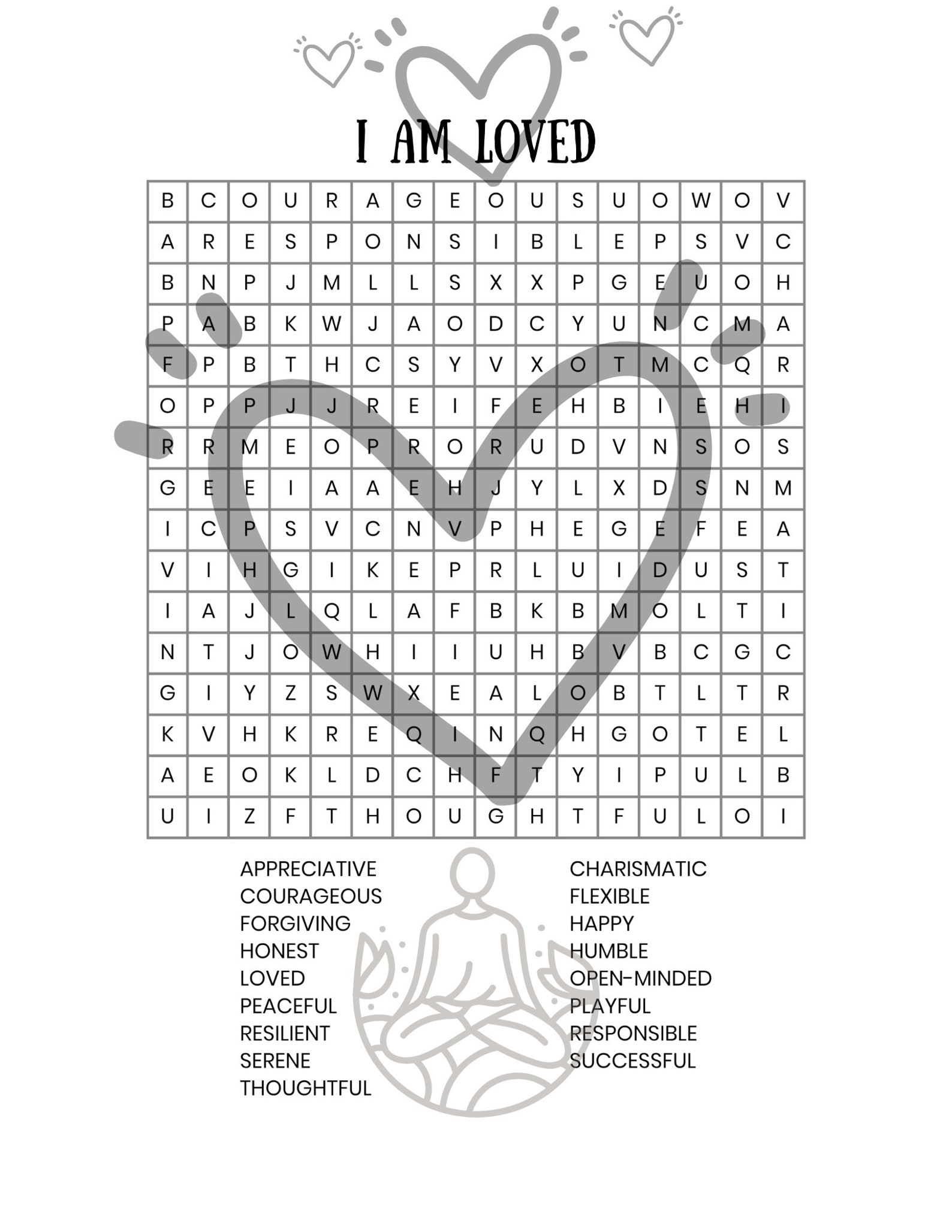 I AM Affirmations Word Search Puzzles Motivational Uplifting Instant ...
