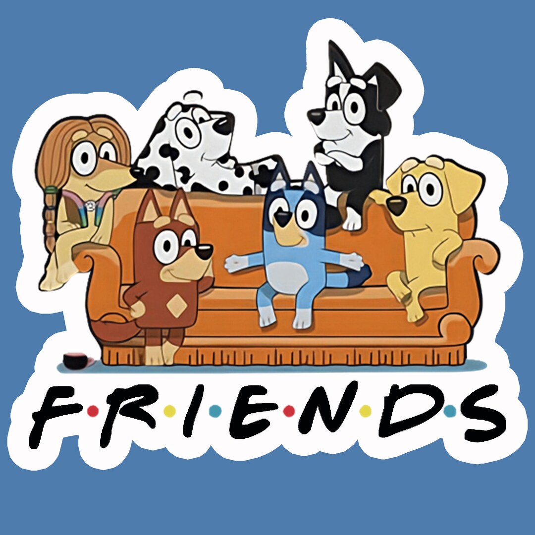 Bluey and Friends Sticker Bluey Vinyl Stickersfamily - Etsy