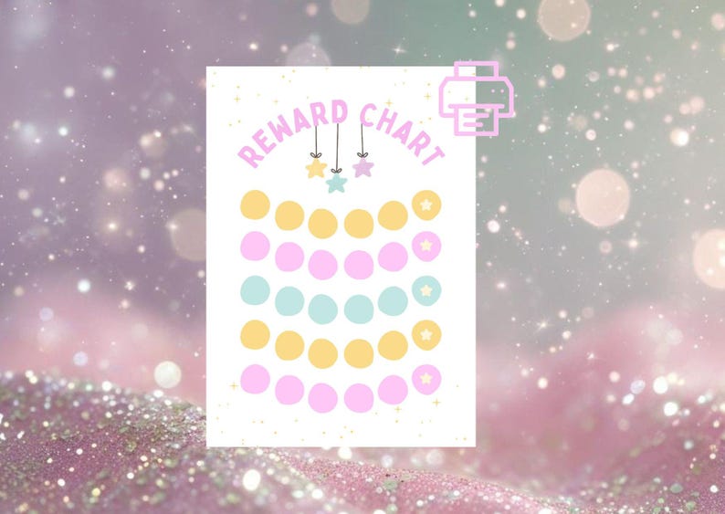 Star Chart Reward Chart for Preschool/toddlers/children Pink Yellow ...