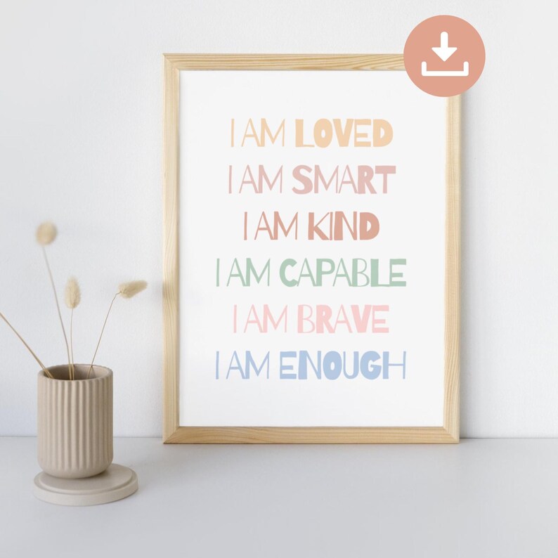 Positive Affirmations Printable, Growth Mindset, Boho Classroom Decor ...