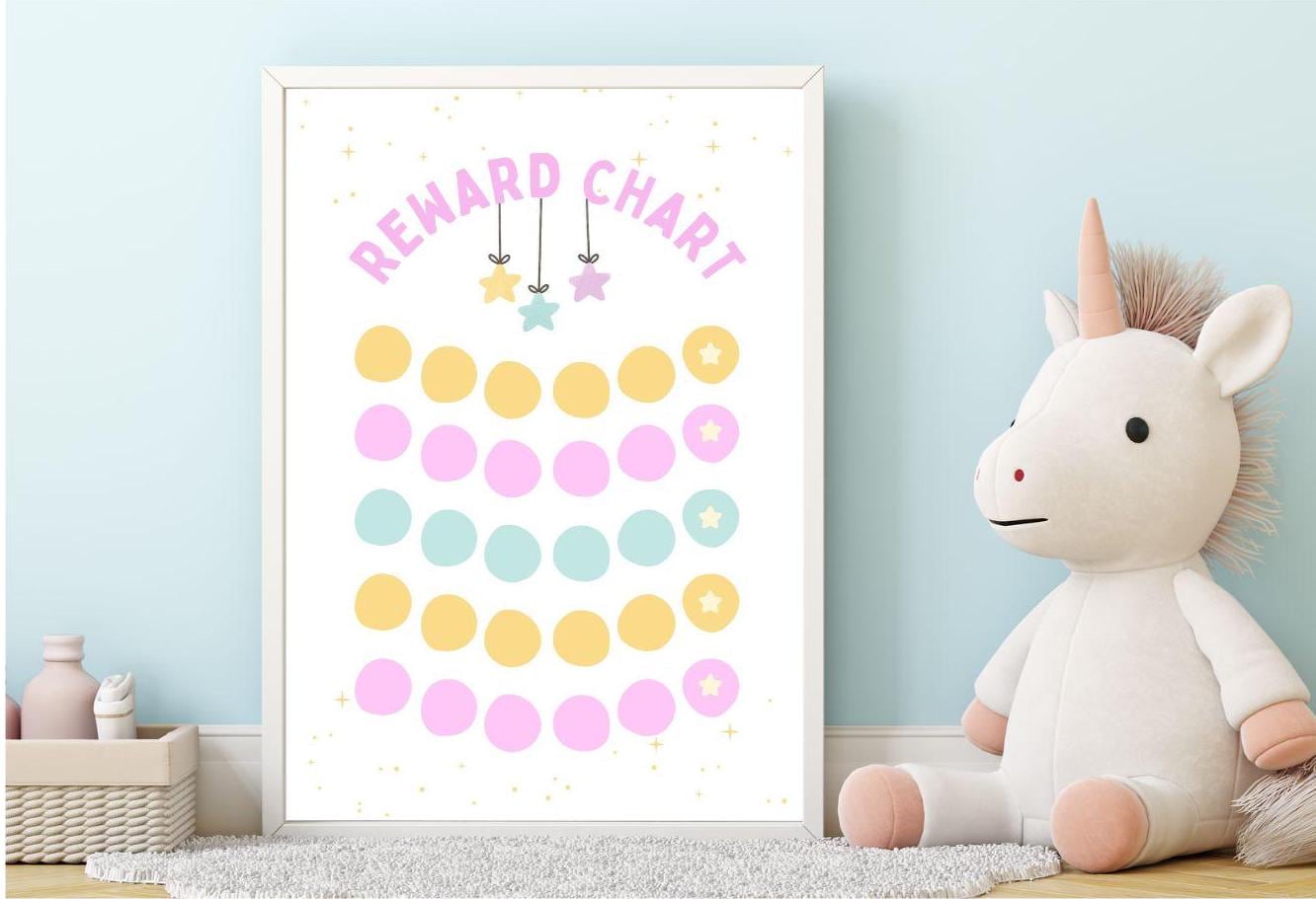 Star Chart Reward Chart for Preschool/toddlers/children Pink Yellow ...