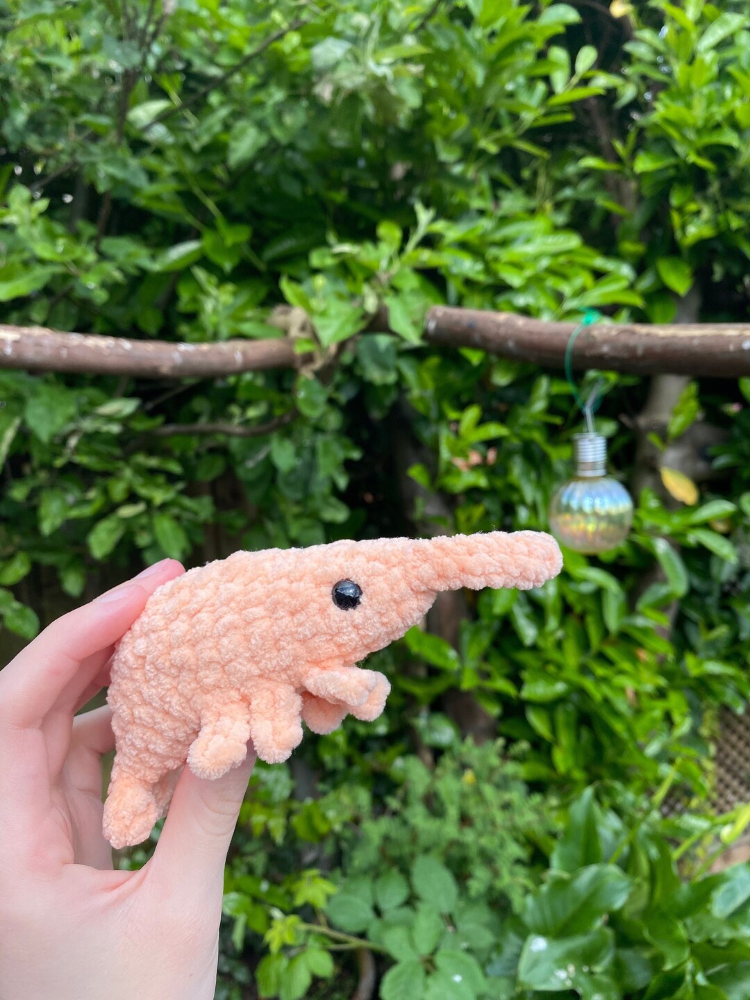 Crochet Shrimp Peach Prawn Amigurumi Sea Creature Crustation chenille ...