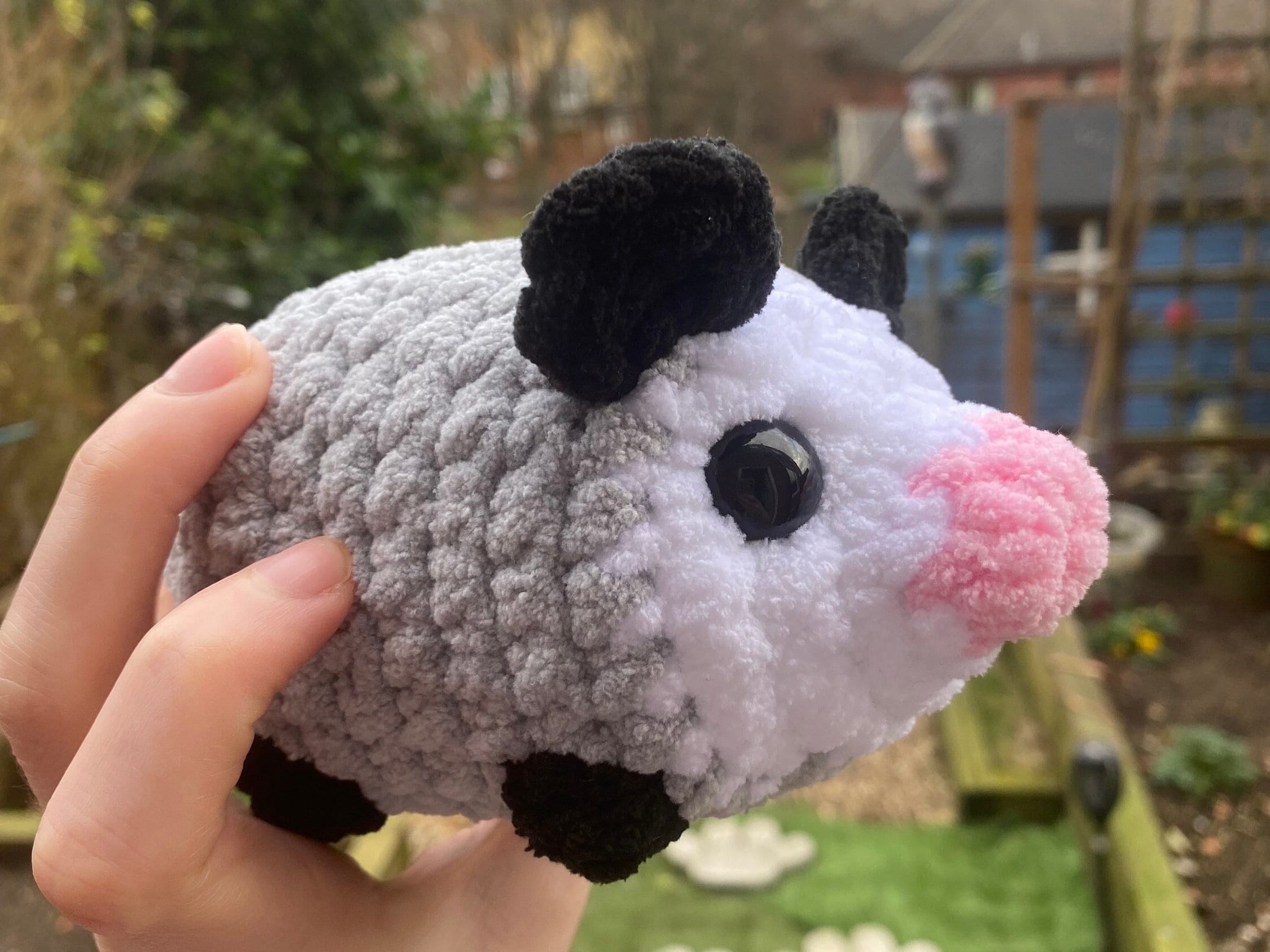 Crochet Opossum Amigurumi Chonky Plush Handmade Gift for Opossum Lovers ...