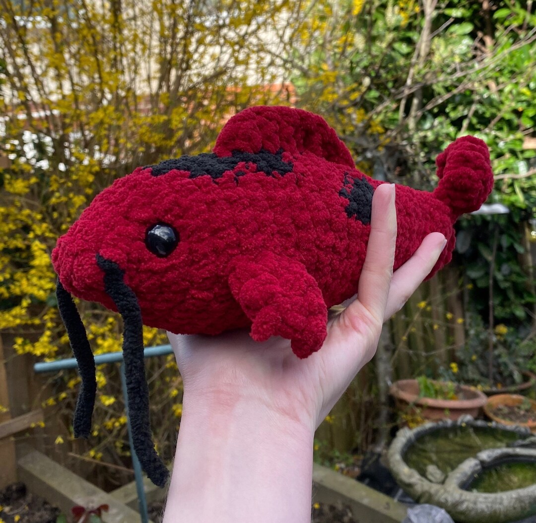 Crochet Koi Fish Emo Fish Burgundy Red and Black Unique Gift for Fish ...