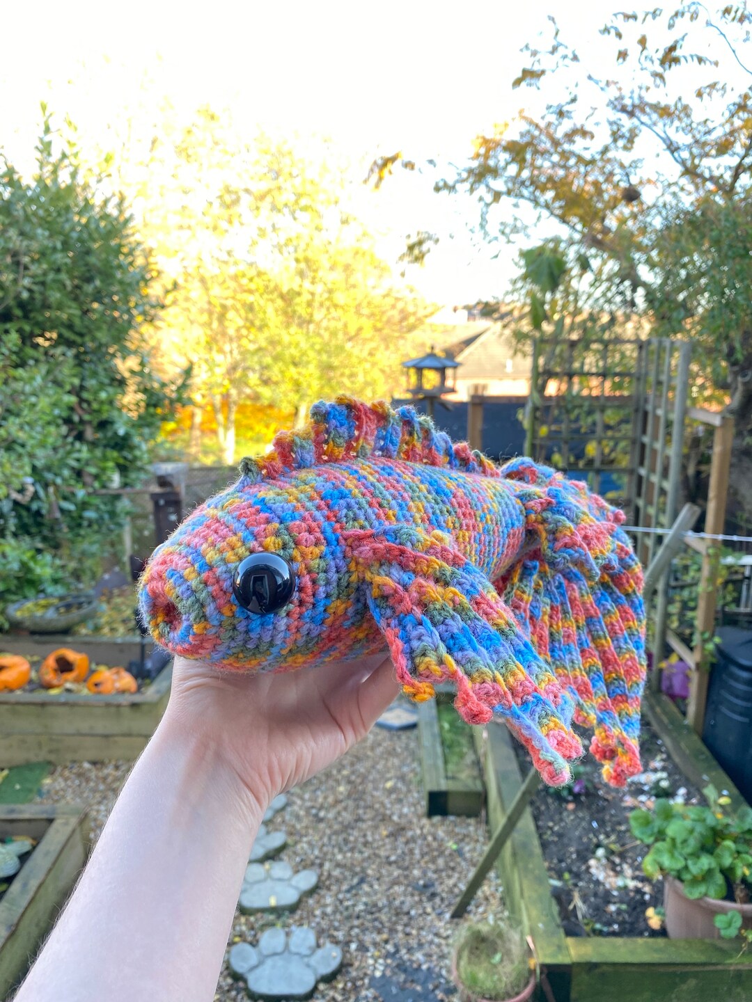 Crochet Rainbow Fish Amigurumi Plushie Fancy Frilly Fish - Etsy