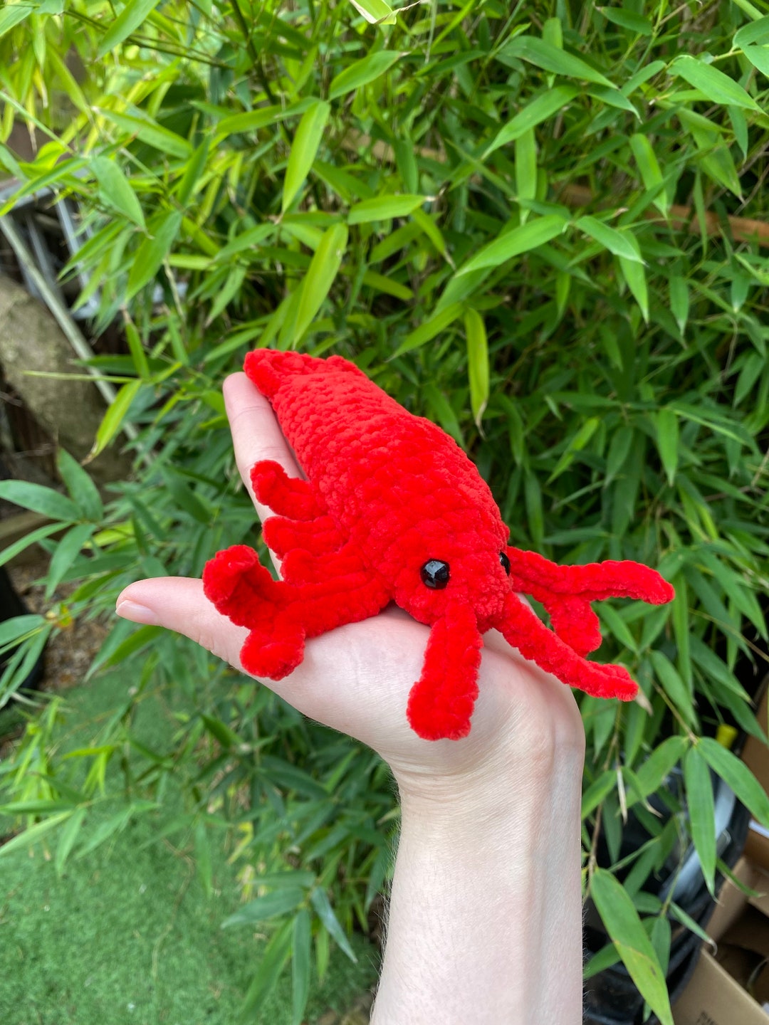 Crochet Lobster Red Amigurumi Desk Pet Sea Creature Crustation Plushie ...