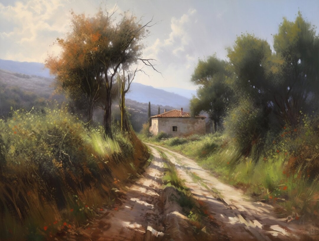 Countryside Landscape Realistic Painting. Digital Painting - 4000x3000 ...
