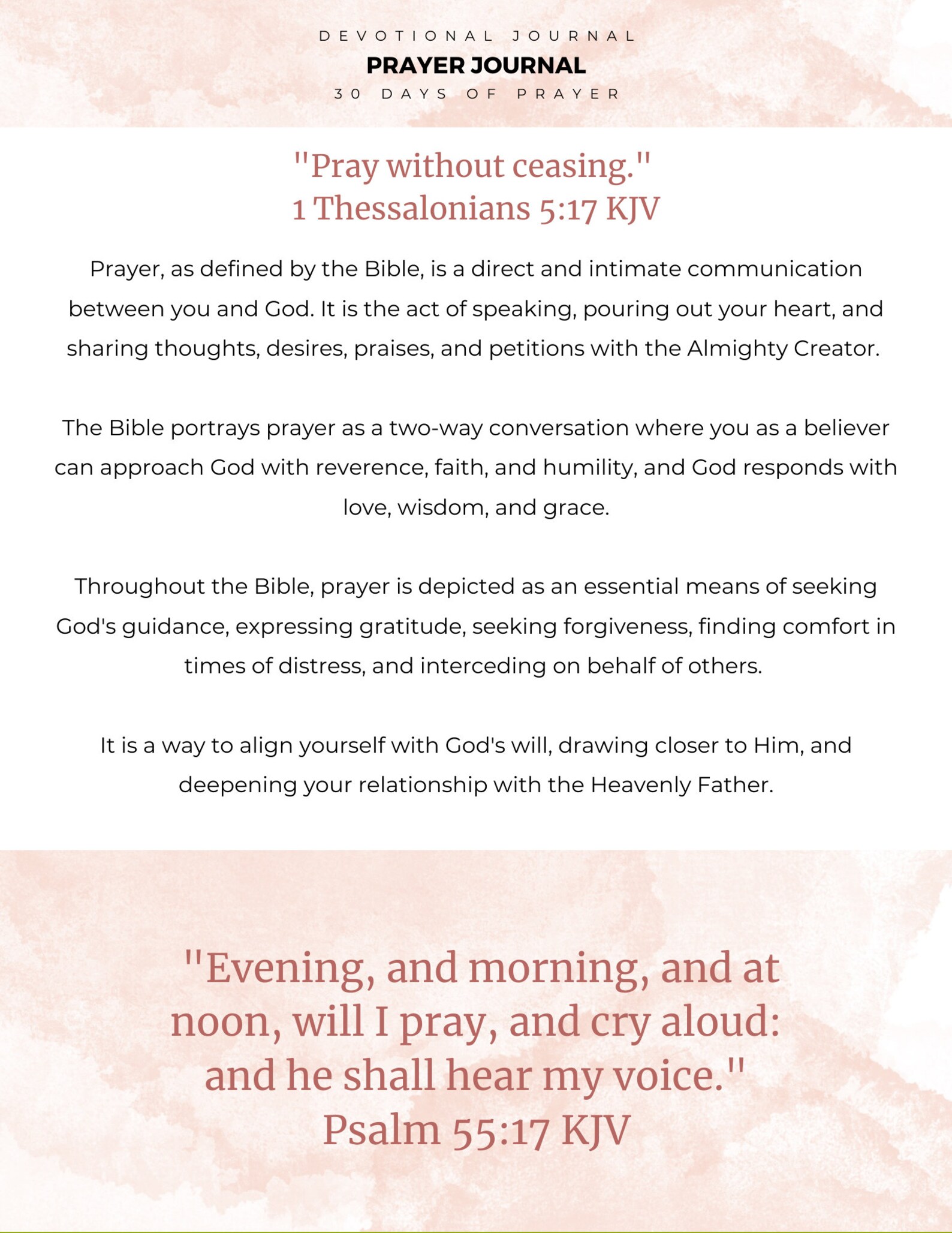 Digital Prayer Journal | 30 Days of Prayer Journal | Devotional Journal ...