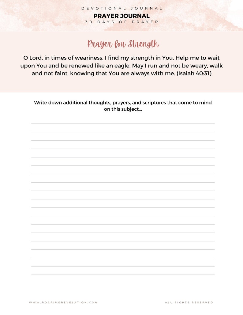 Digital Prayer Journal | 30 Days of Prayer Journal | Devotional Journal ...