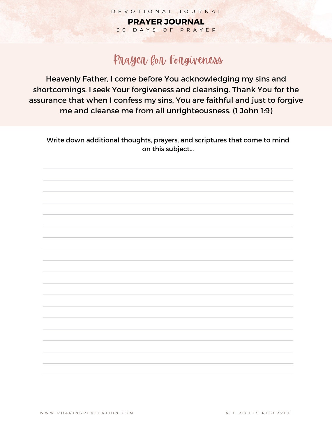 Digital Prayer Journal | 30 Days of Prayer Journal | Devotional Journal ...